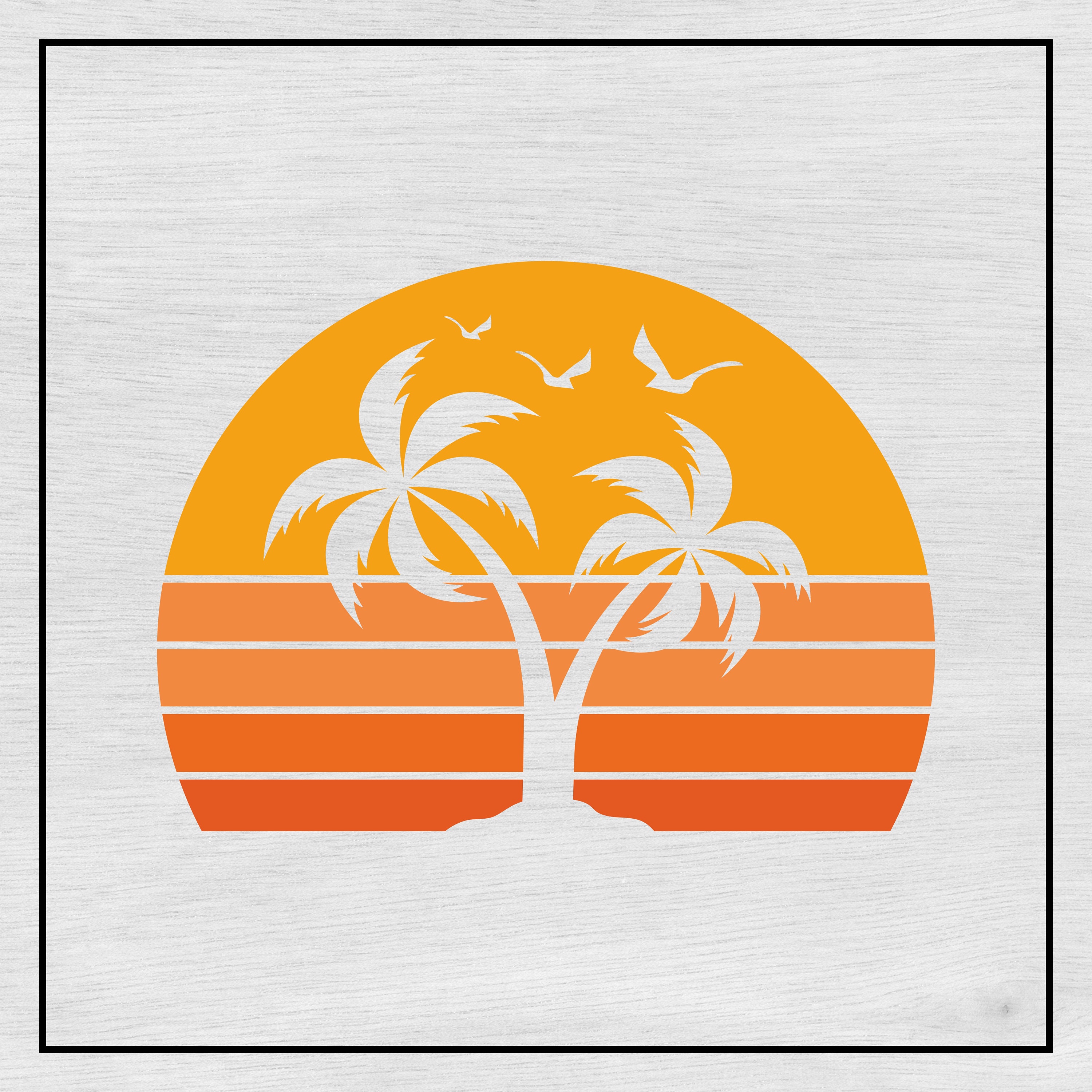 Retro Sunset Background Svg Png, Sunset Svg Png, Sunset Palm Tree Svg ...