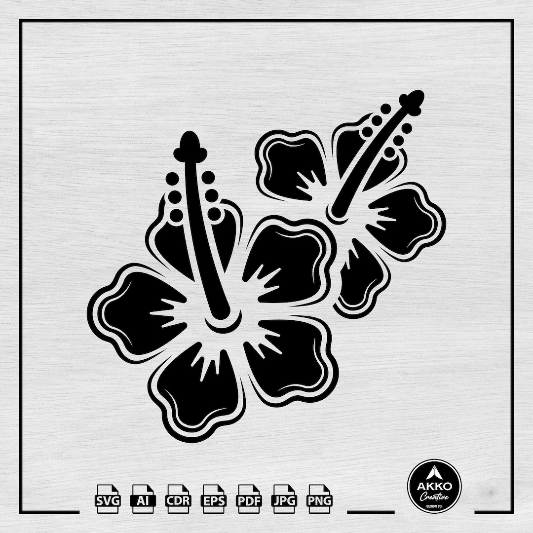 Hibiscus Flower Svg Png, Hawaiian Flowers Svg, Tropical Flower Svg ...