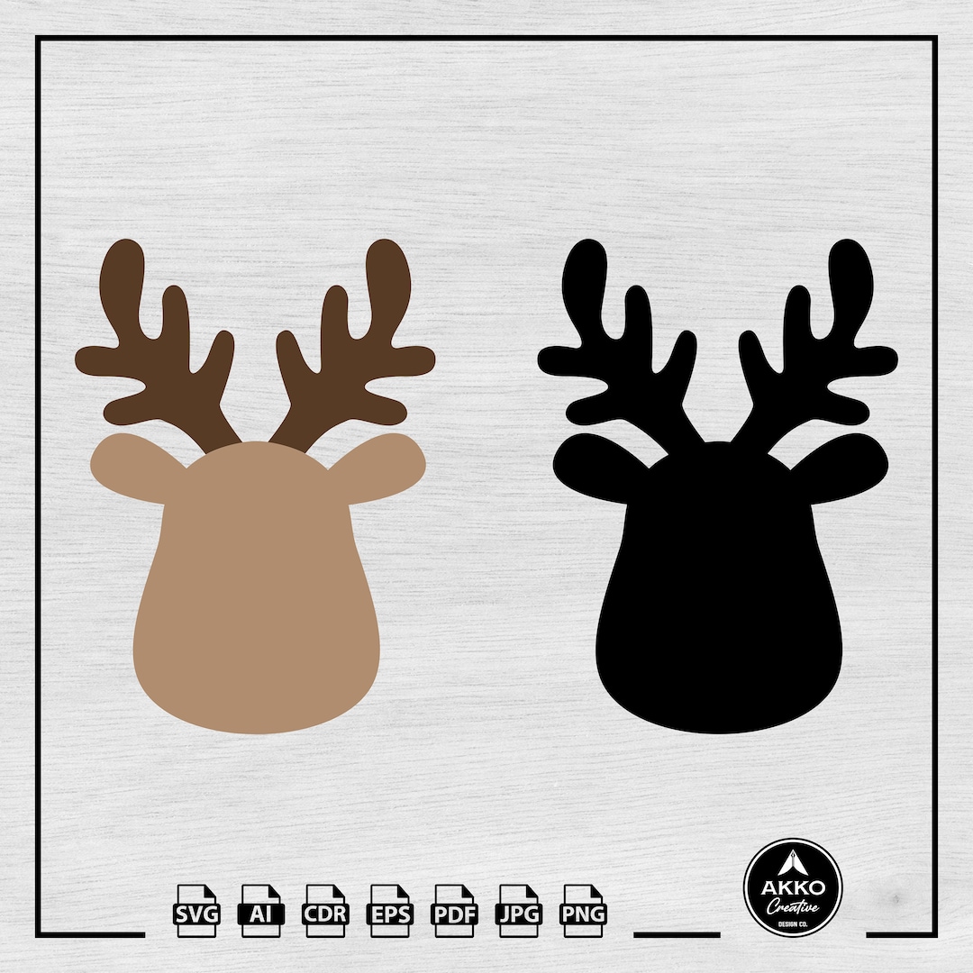 Deer Head Svg, Reindeer Head Svg, Deer With Antlers Svg, Reinder ...