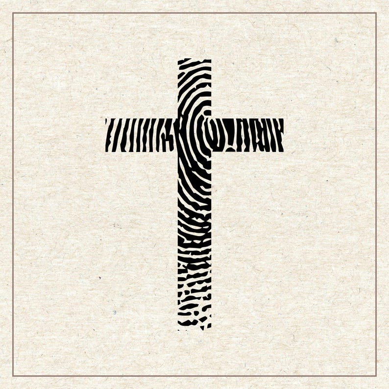 Fingerprint Christian Cross Svg Png, Clipart, Cricut Silhouette Plotter ...