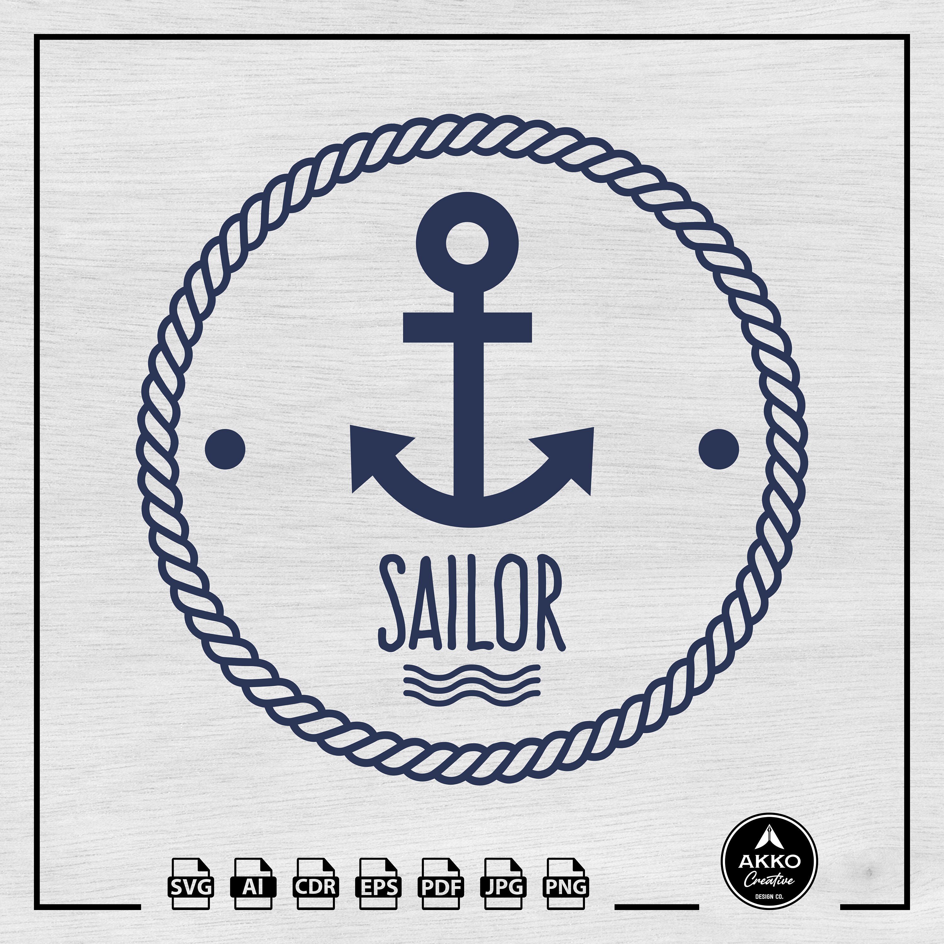 Sailor Svg Png, Nautical Anchor Svg, Rope Round Circle Svg, Navy Svg ...