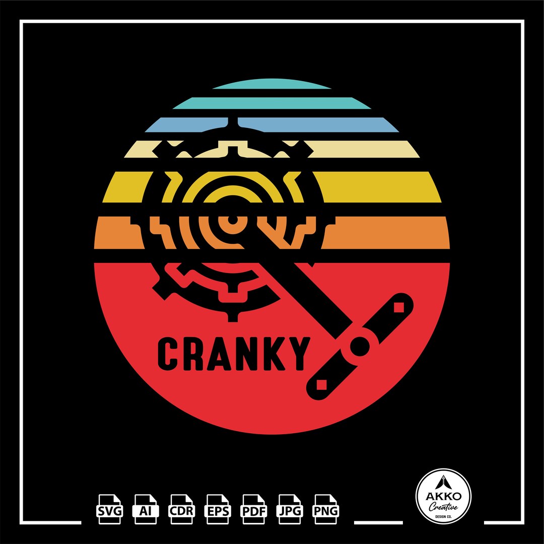 Cranky Mountain Bike SVG, Chainring Graphic, Cricut Silhouette Cut File ...
