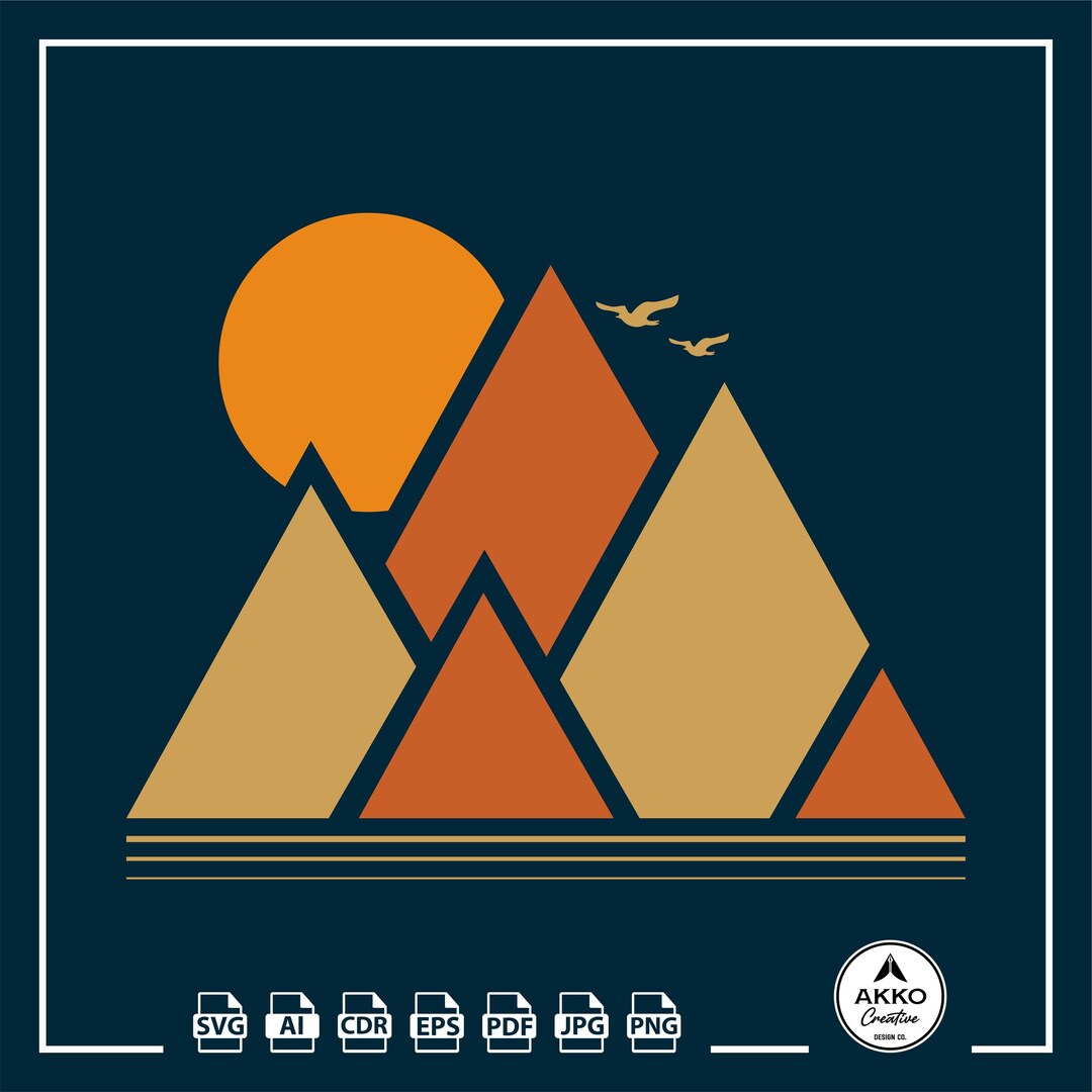 Geometric Mountain Svg Png, Mount Svg, Camping Svg, Mountain Landscape ...