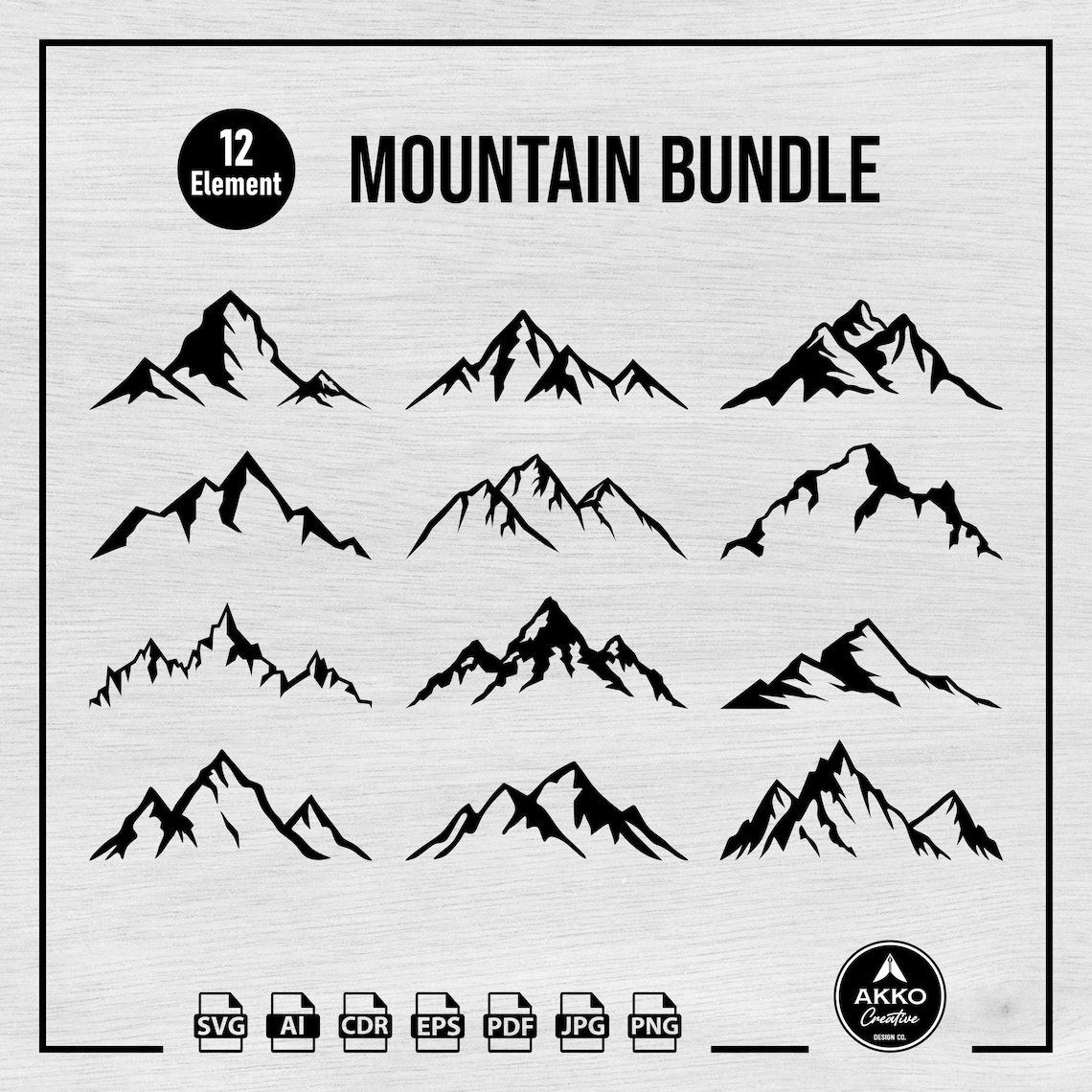 Mountain Bundle Svg Png, Mount Svg, Snowy Mountains Svg, Mountain ...