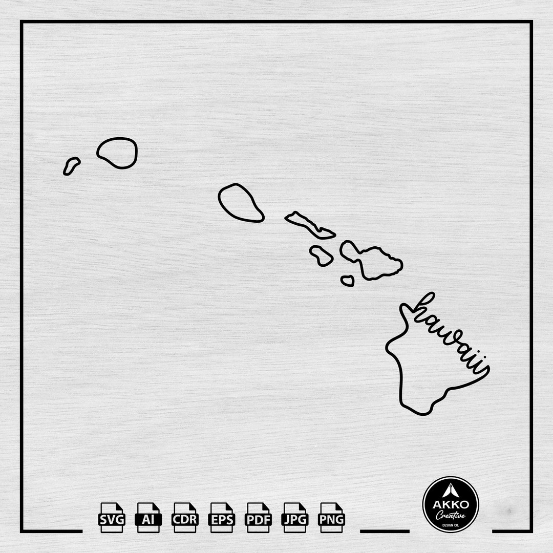 Hawaii Svg Png, Outline Hawaii Map Svg, Hawaii State Svg, Hawaii Hand ...