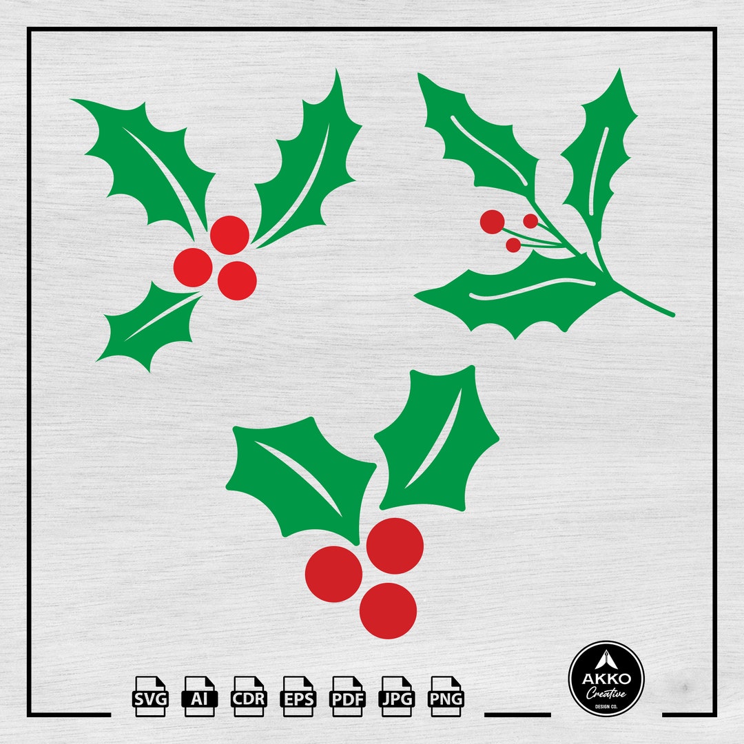 Christmas Holly Berry Svg Png, Holly Svg, Mistletoe Svg, Christmas ...