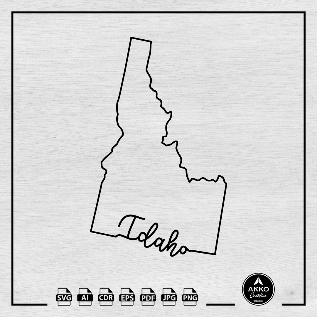 Idaho Svg Png, Outline Idaho Map Svg Png, Idaho State Svg Png, Idaho ...