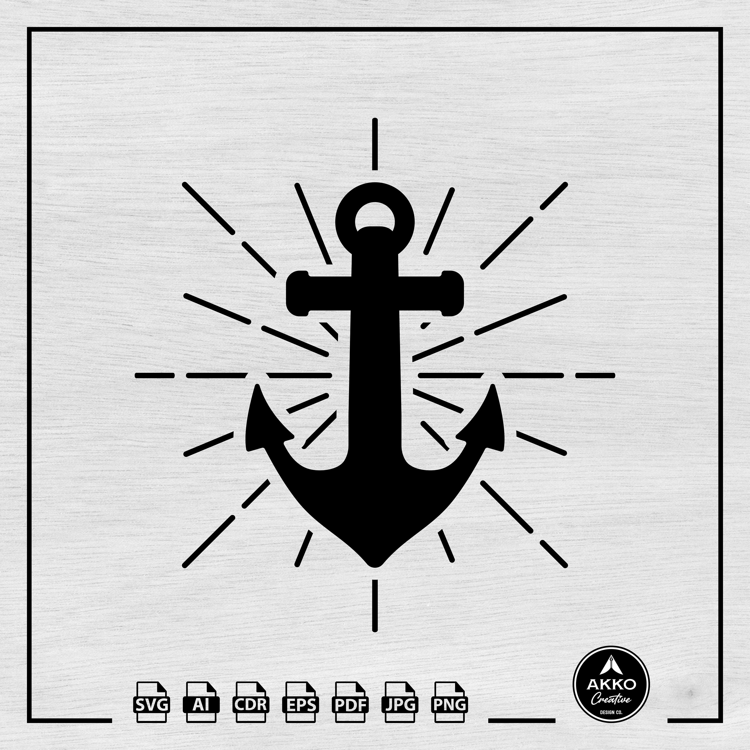 Anchor Svg Png, Navy Nautical Anchor Svg Png, Anchor Line Svg Png ...