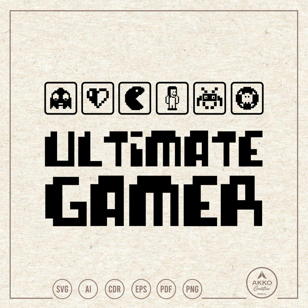 Ultimate Gamer Svg Png, Space Invaders Clipart, Plotter Cut File Cricut ...