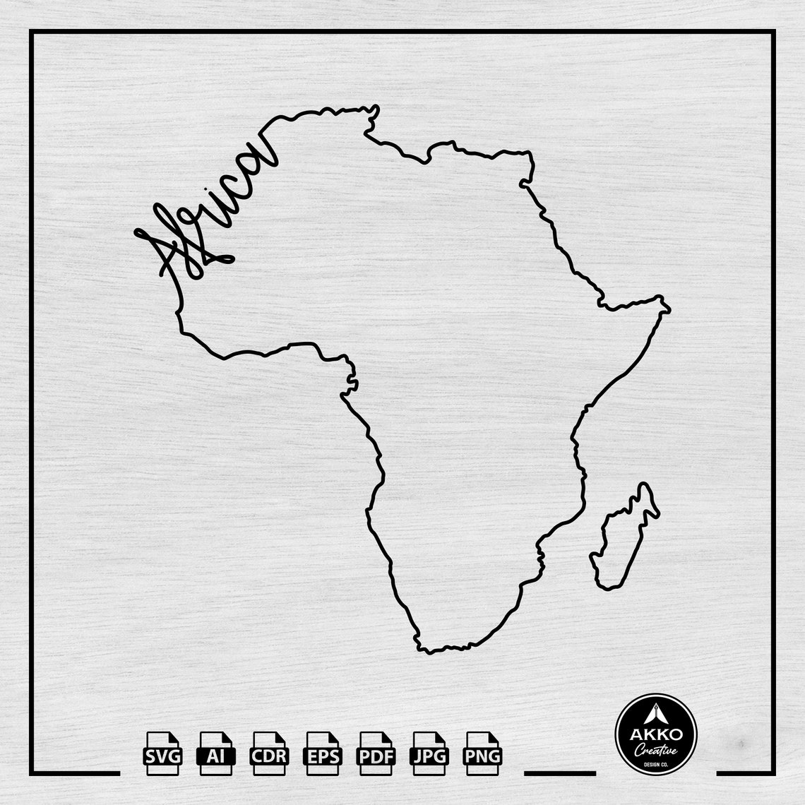 Africa Map Svg Monoline Africa Map Svg Africa Svg Africa - Etsy