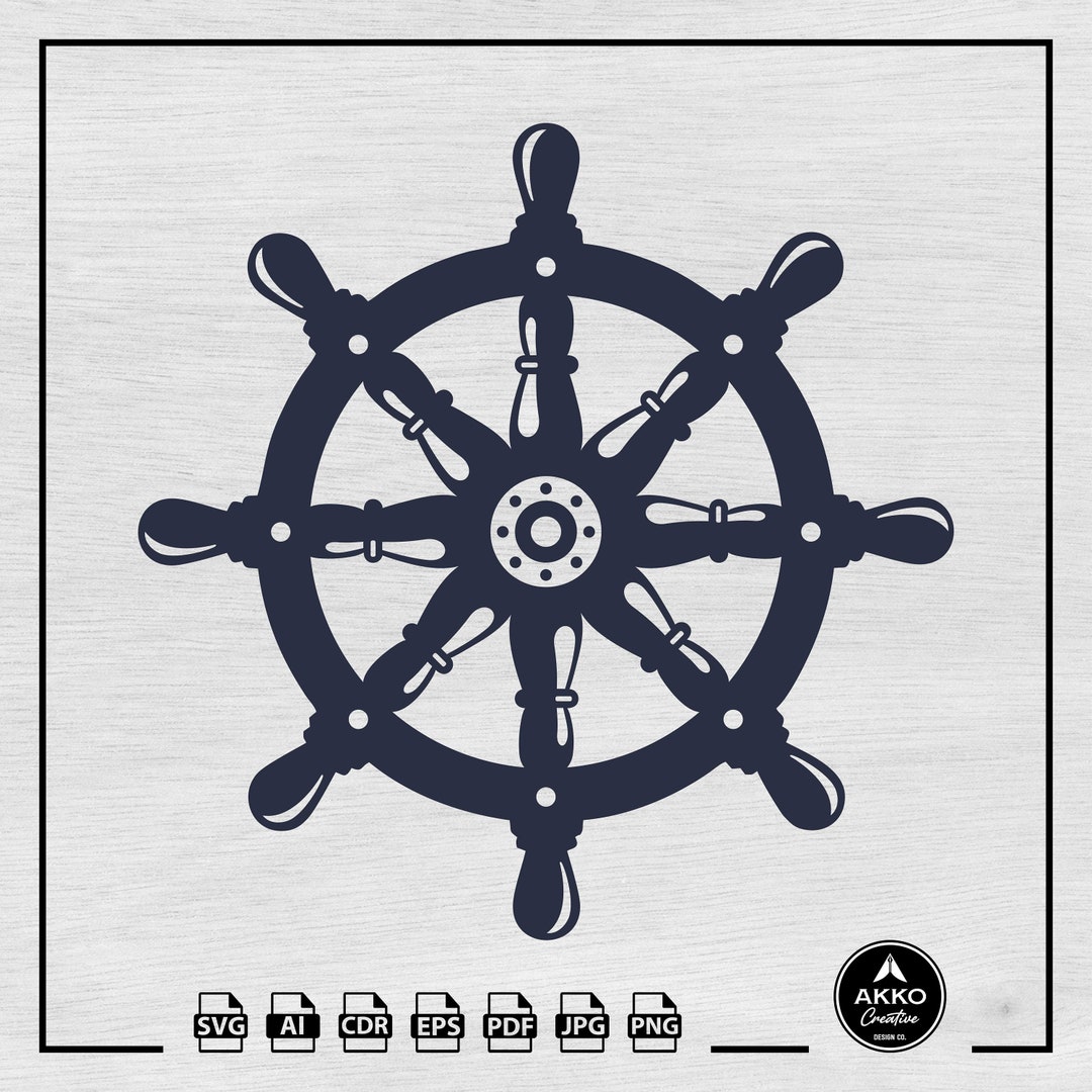 Ship Steering Wheel Svg Png, Boat Wheel Svg, Ship Wheel Svg, Navy ...