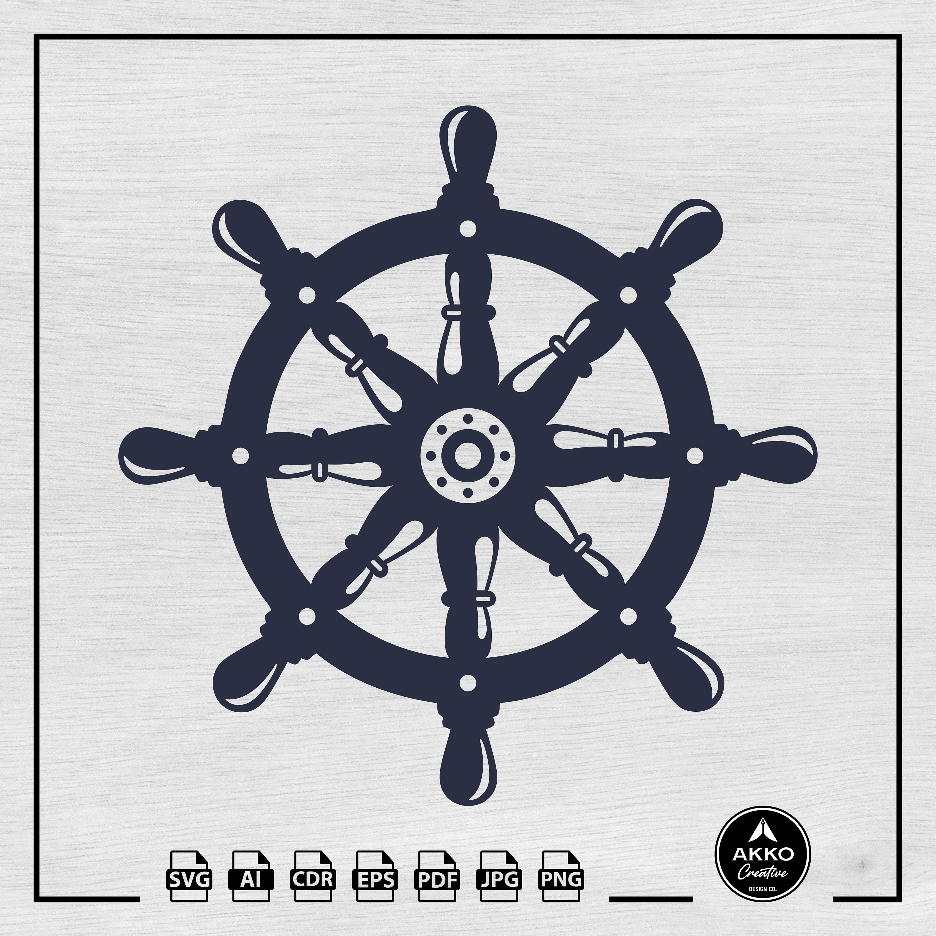 Ship Steering Wheel Svg Png, Boat Wheel Svg, Ship Wheel Svg, Navy ...
