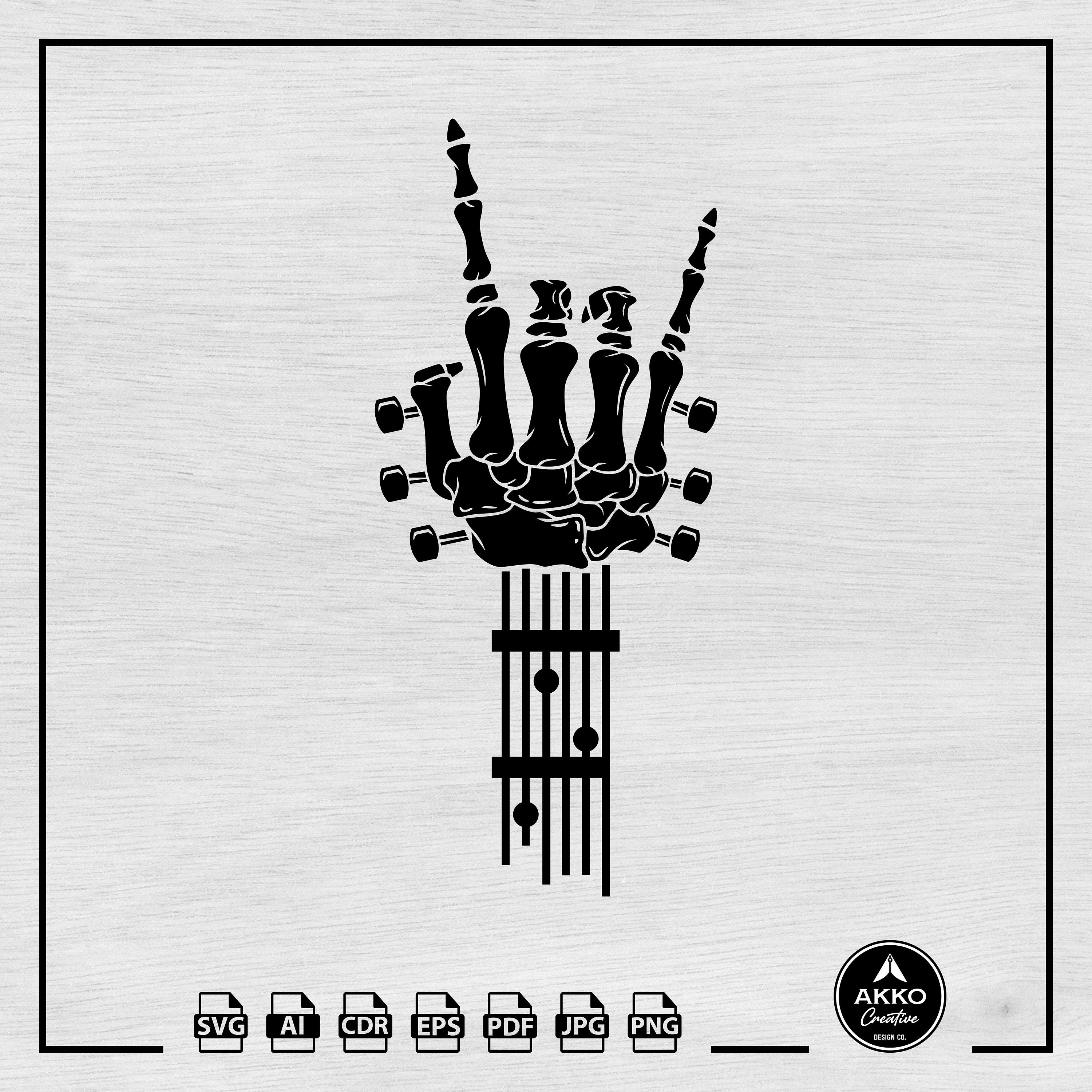Rock on Bone Hands Svg Png, Guitar Svg, Skeleton Hands Svg, Skeleton ...