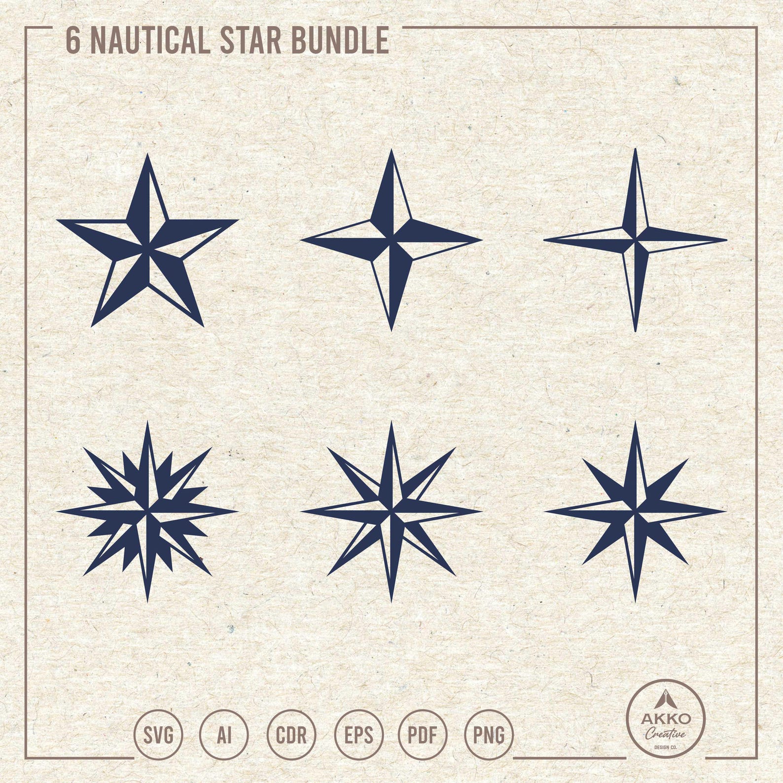 Nautical Star Bundle Svg Png, North Star Clipart, Cricut Silhouette ...