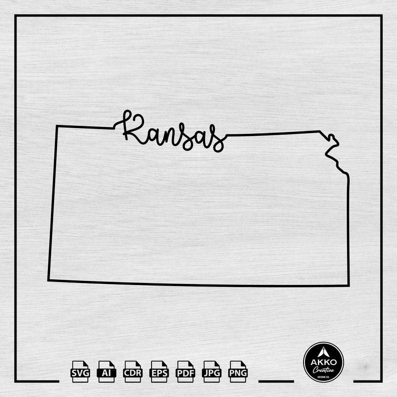 Kansas Svg Png, Outline Kansas Map Svg Png, Kansas State Svg Png ...