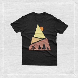 Geometric Mountain Svg, Bicycle Ride Svg, Pine Forest Svg, Bike Rider ...