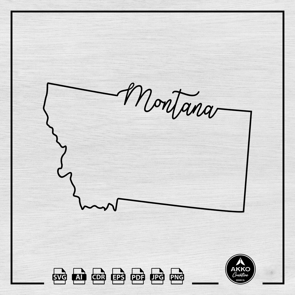 Montana Svg Png, Outline Montana Map Svg Png, Montana State Svg Png ...
