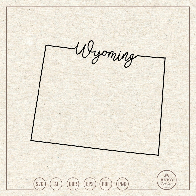 Wyoming State Outline Map Svg Png, Clipart, Cricut Silhouette Cut File ...