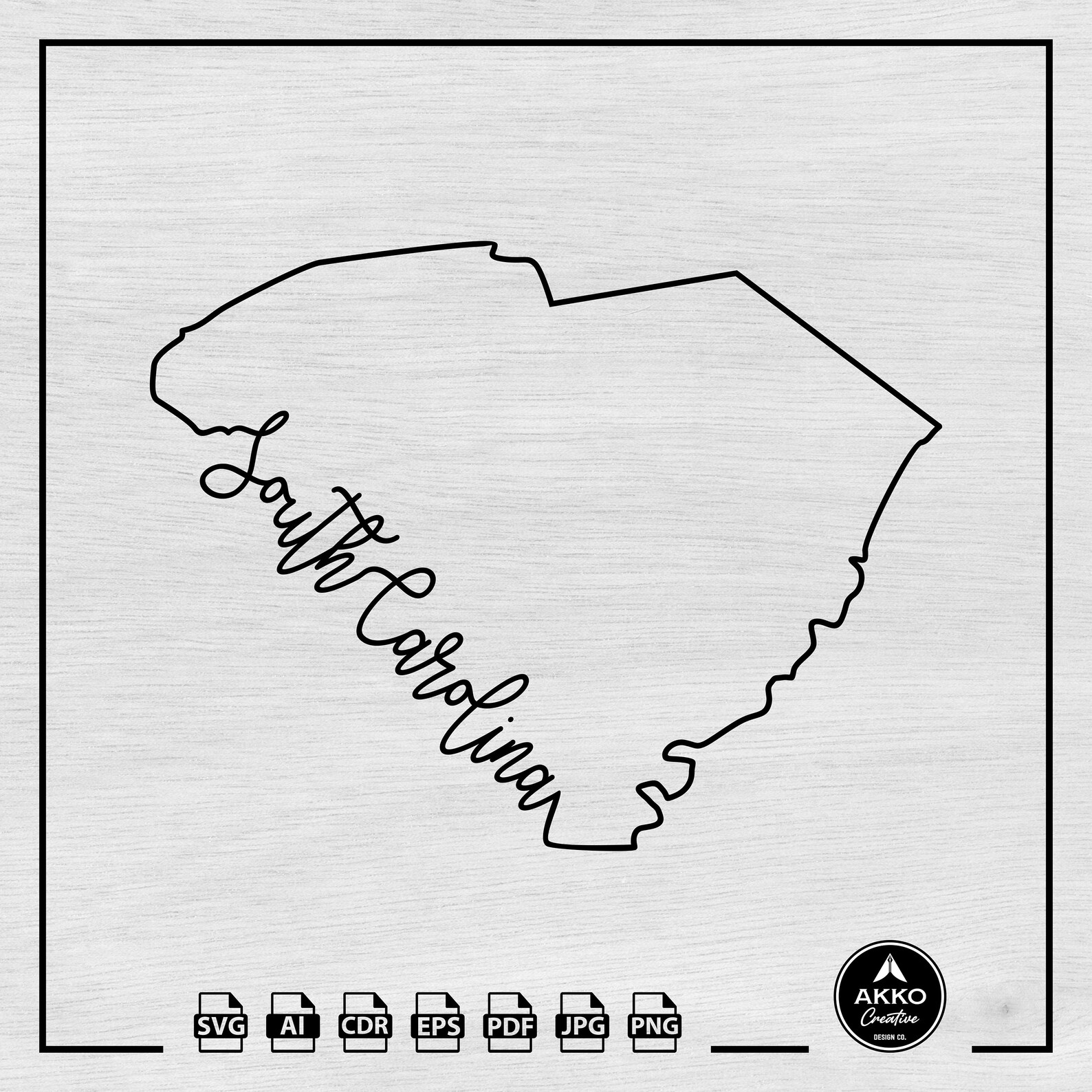 South Carolina Svg Png, Outline South Carolina Map Svg Png, South ...