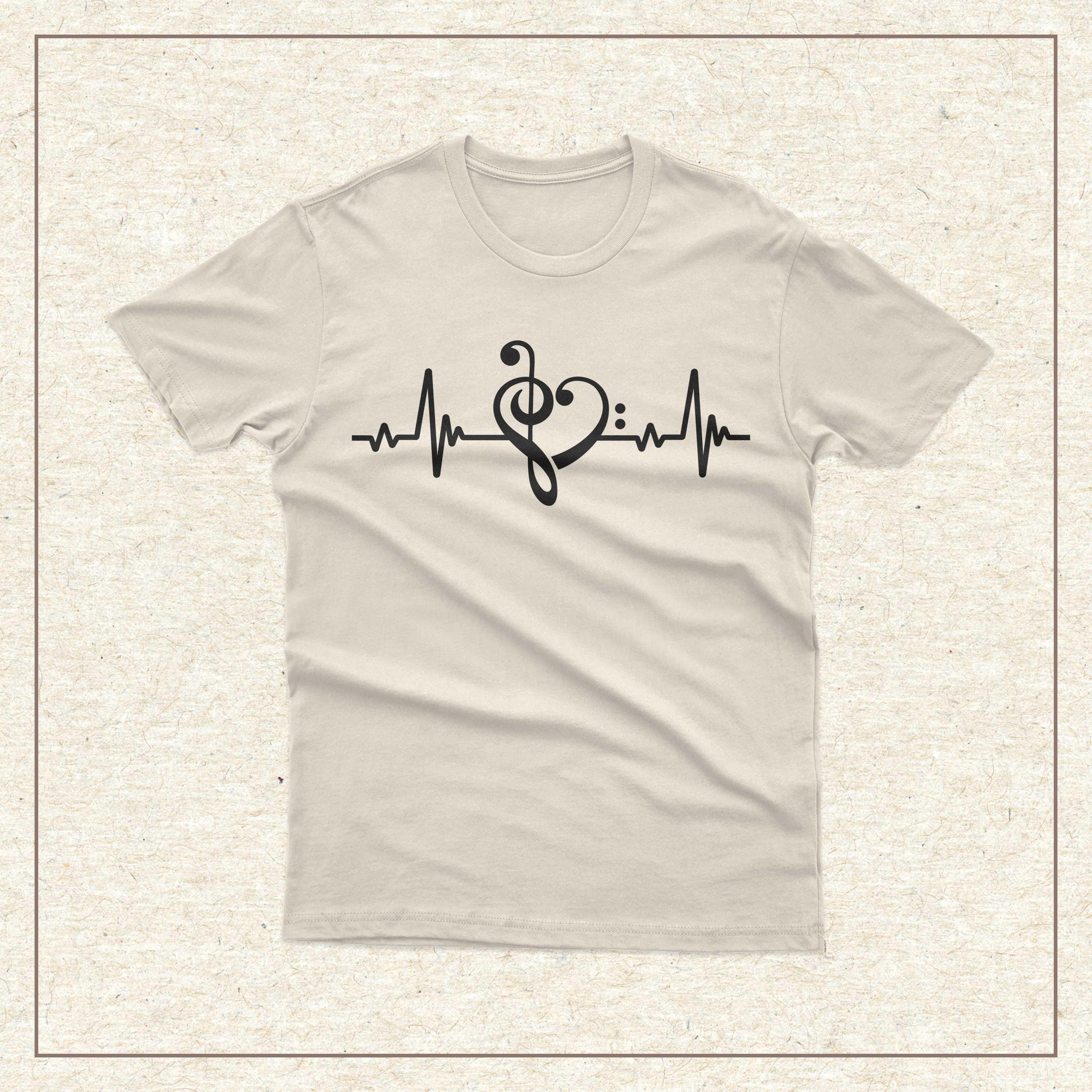 Heartbeat With Music Notes Svg Png, Clipart, Cricut Silhouette Plotter ...