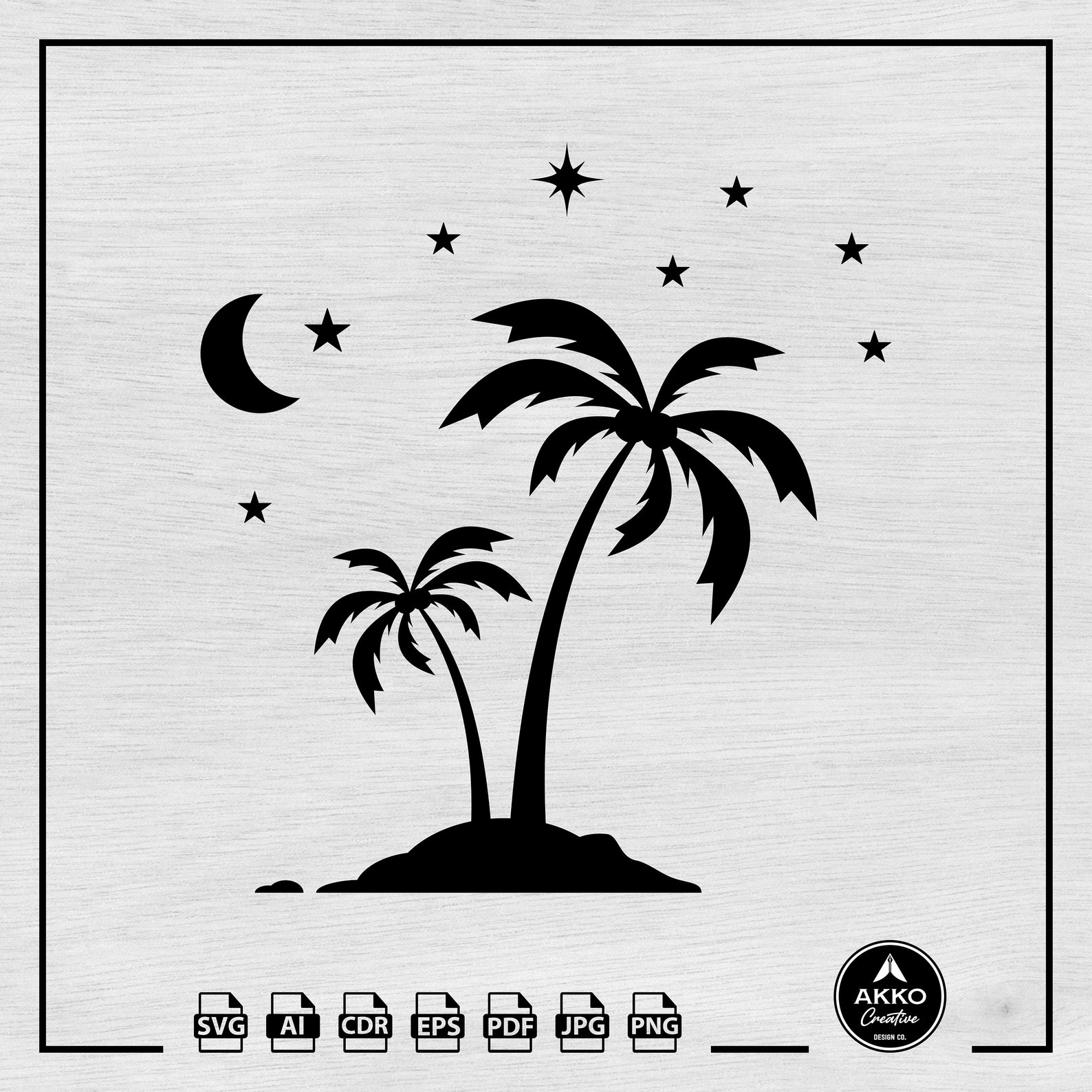 Palm Tree Svg, Tropical Tree Svg, Palms Svg, Sunset Svg, Moonlight ...