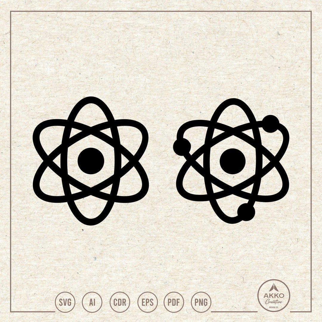 Atom Svg Png, Clipart, Cricut Silhouette Cut File - Etsy