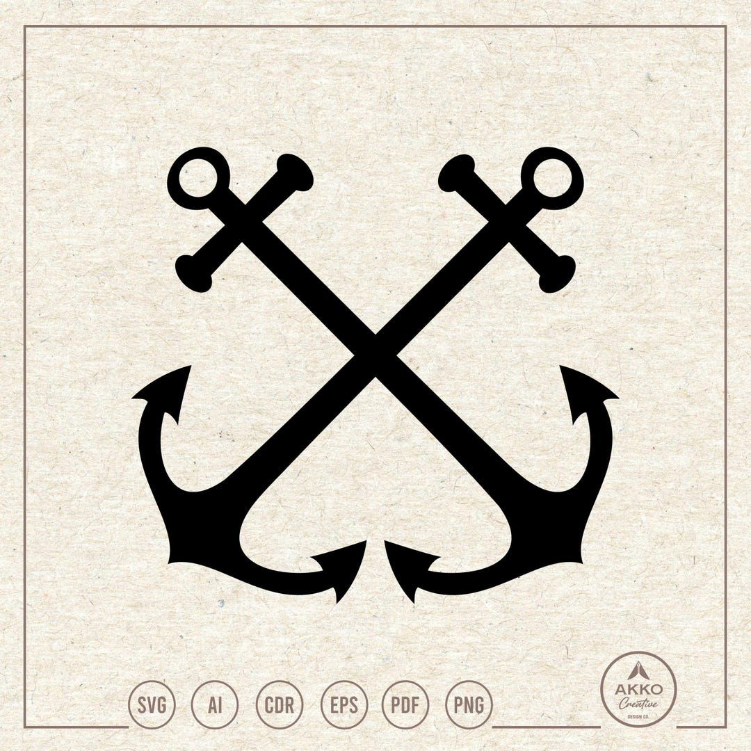 Cross Anchor Svg Png, Maritime Clipart, Icon, Cricut Silhouette Plotter ...