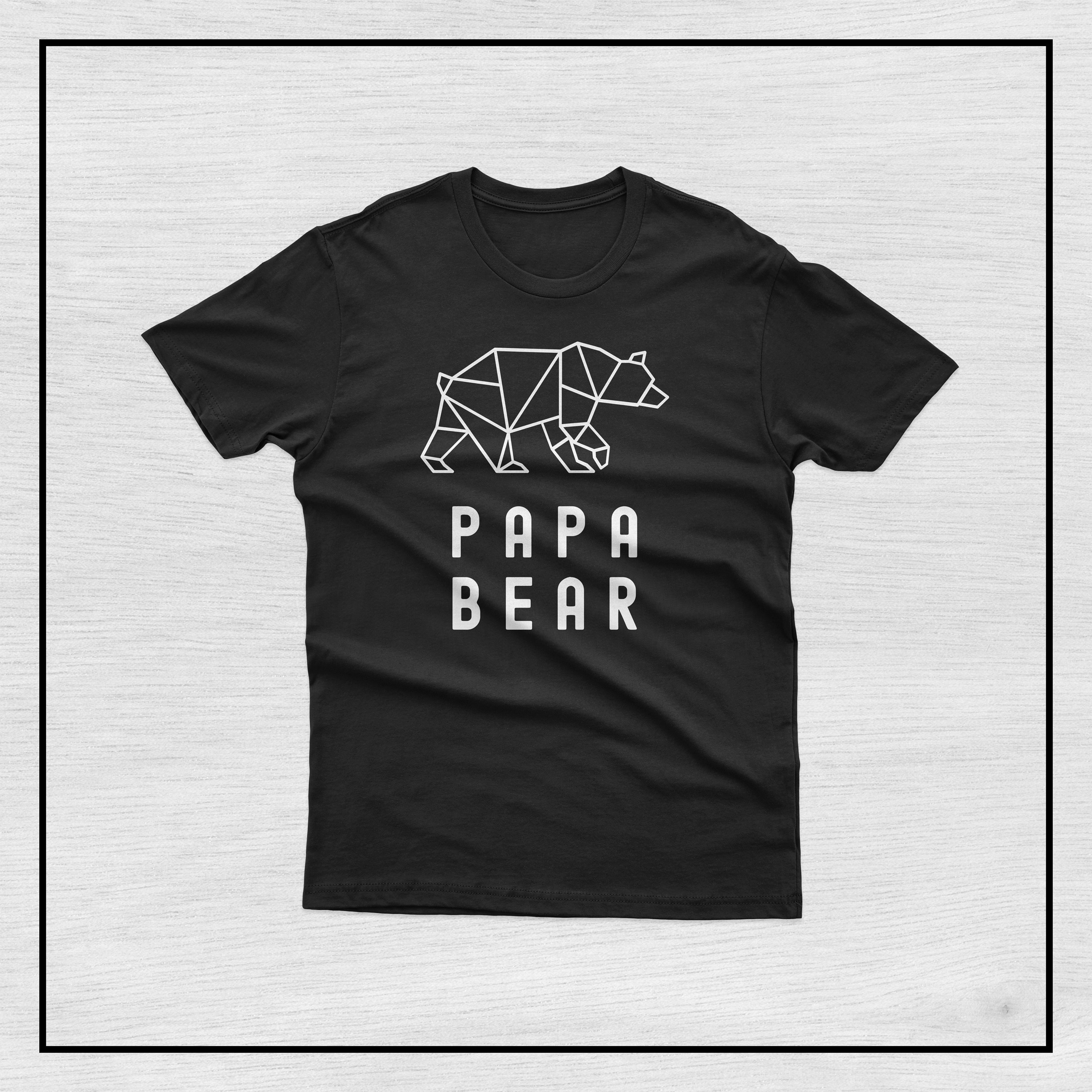 Papa Bear Svg Png, Outline Bear Svg, Geometric Bear Svg Png, Monoline ...