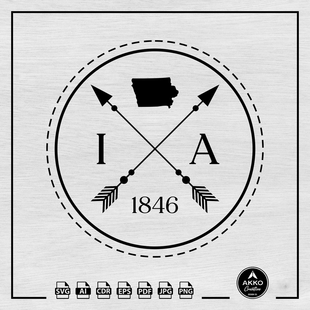 Iowa Svg Png, Iowa State Svg, Iowa Map Svg, Iowa Established Year 1846 ...