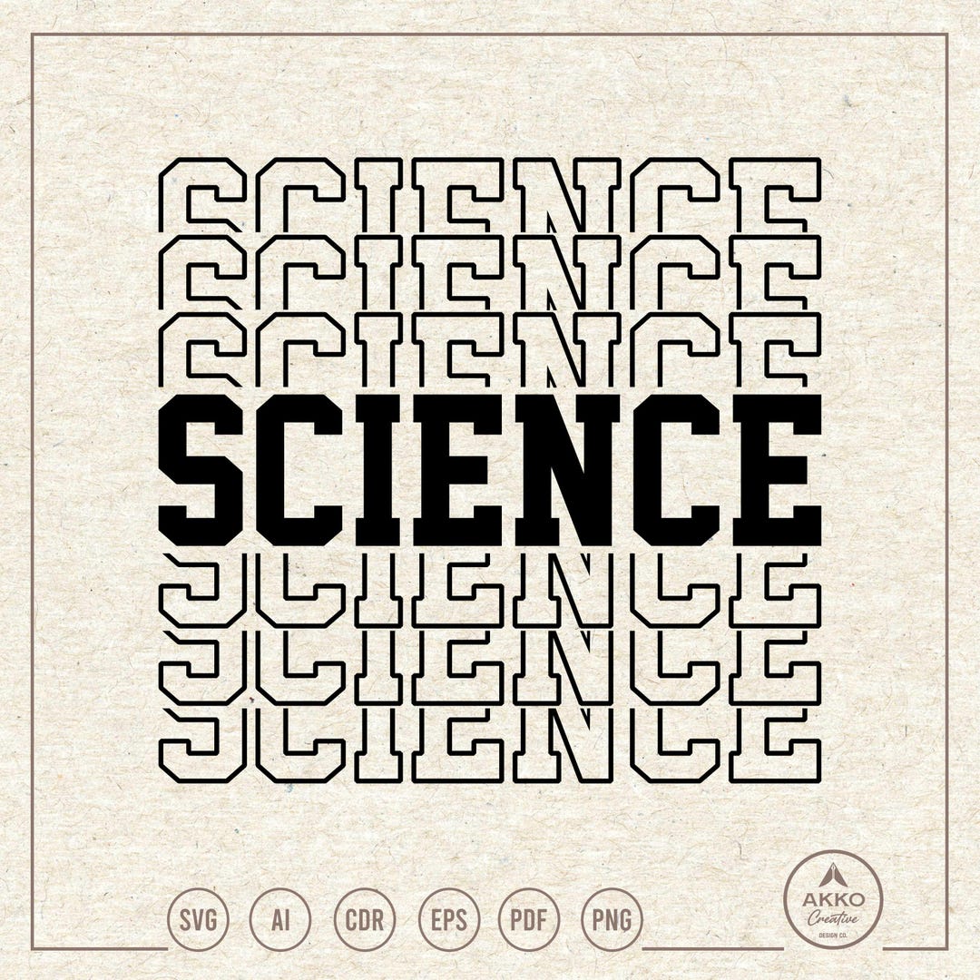 Science Svg Png, Science Layered Letters Svg, Stacked up Letters ...