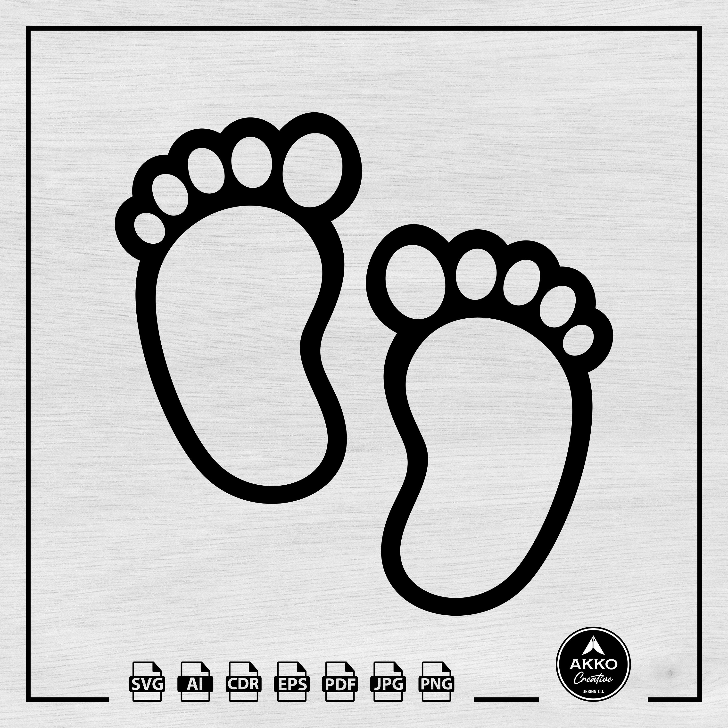Simple Baby Feet Drawing