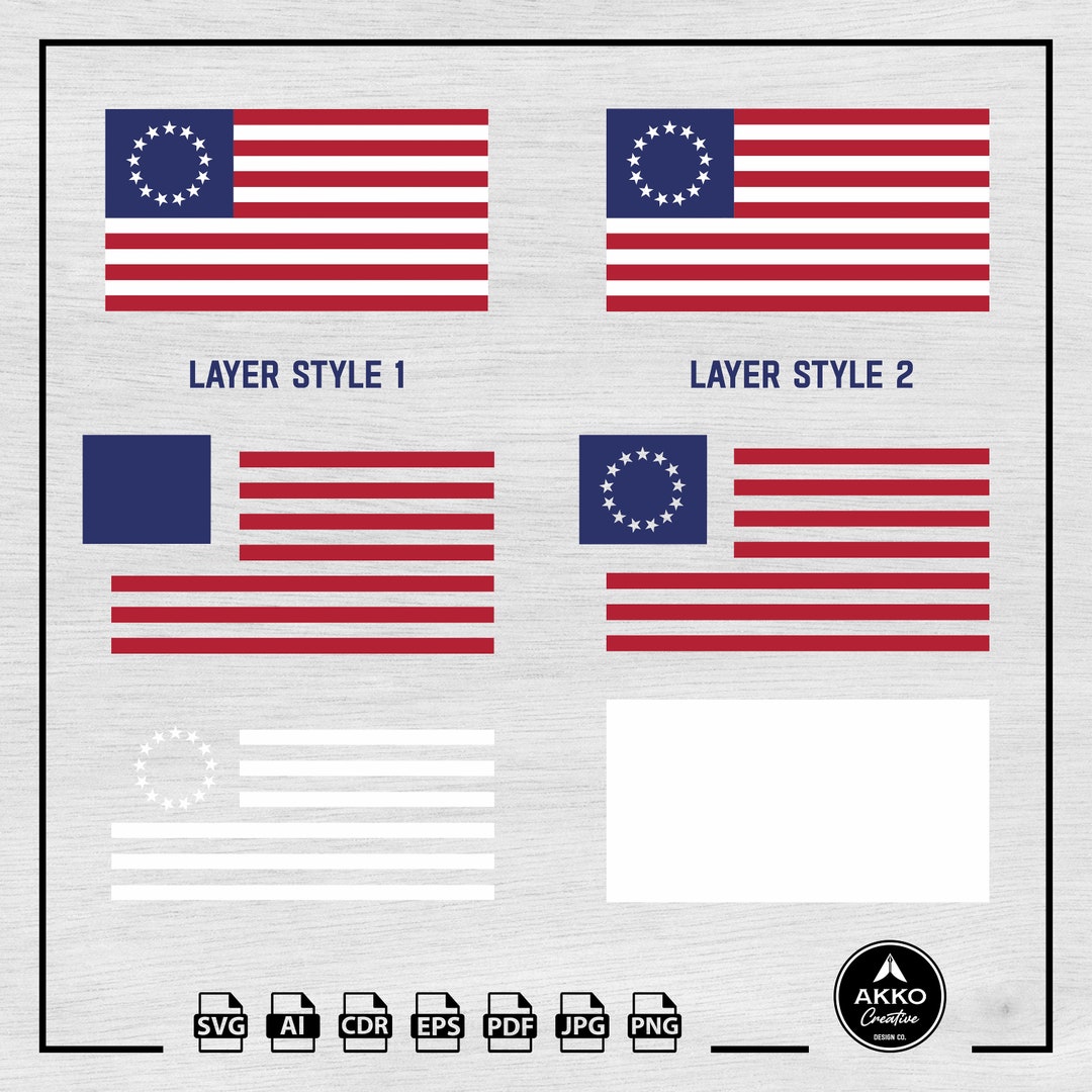Layered Betsy Ross Flag Svg Png, Historical American Flag Svg, US Flag ...