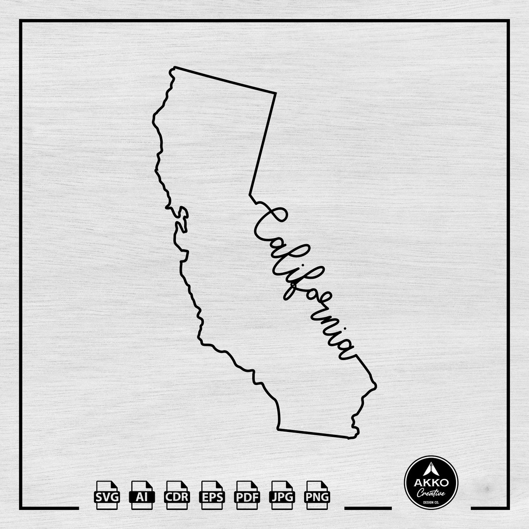 California Svg California Map Svg California Hand Lettering - Etsy