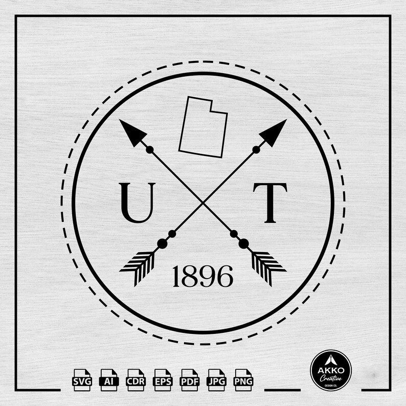 Utah Svg Png, Utah State Svg Png, Utah Map Svg Png, Utah Established ...