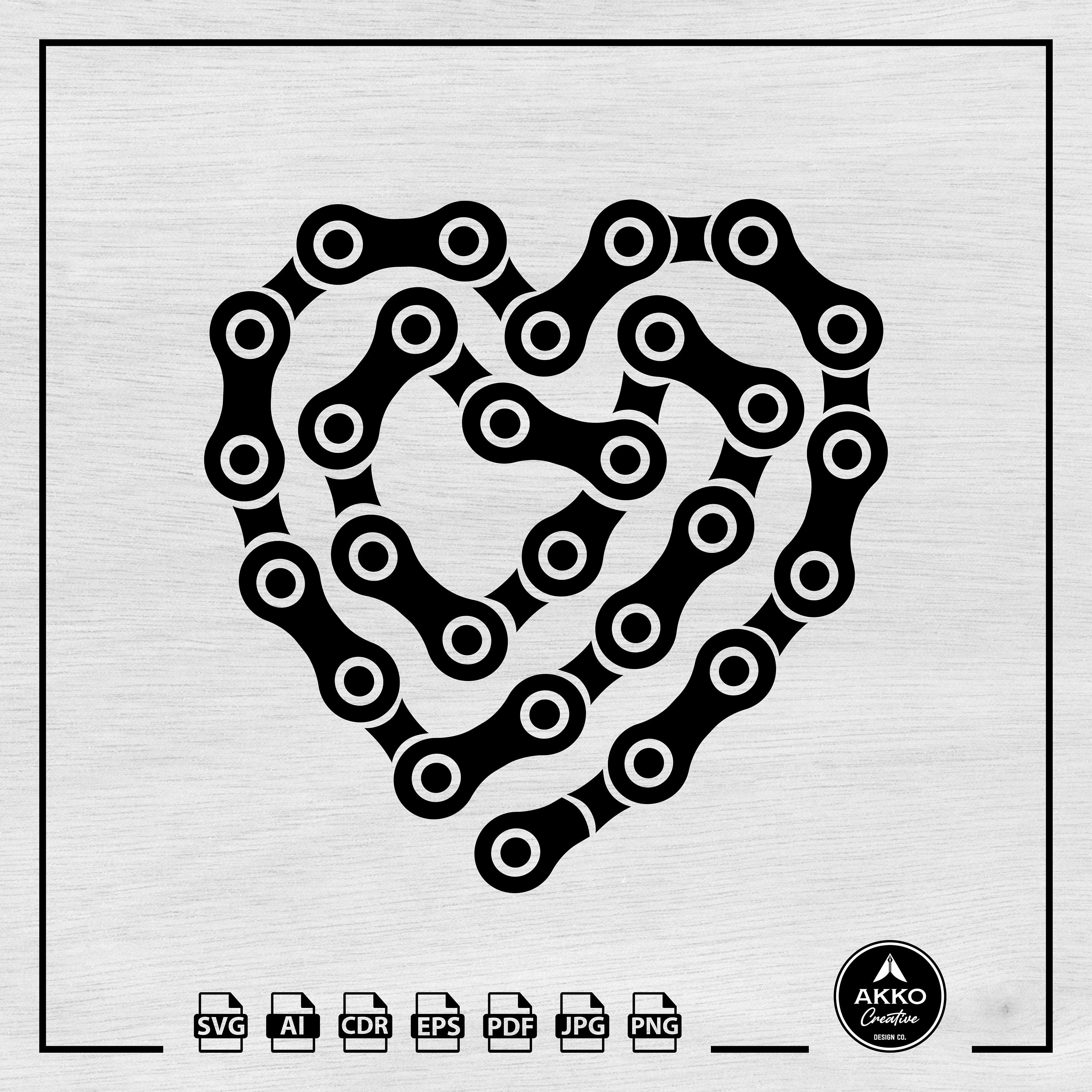 Bicycle Chain Heart Svg Png, Bike Love Svg, Cycle Svg, Bikepart Svg ...