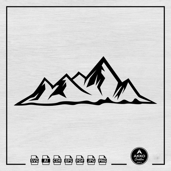 Snowy Mountain Svg - Etsy