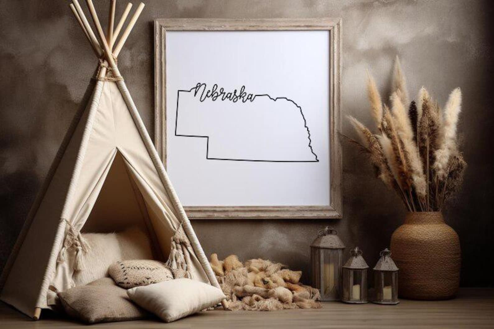 Nebraska State Outline Map Svg Png, Clipart, Cricut Silhouette Cut File ...