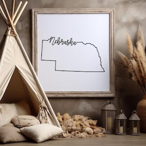 Nebraska State Outline Map Svg Png, Clipart, Cricut Silhouette Cut File ...