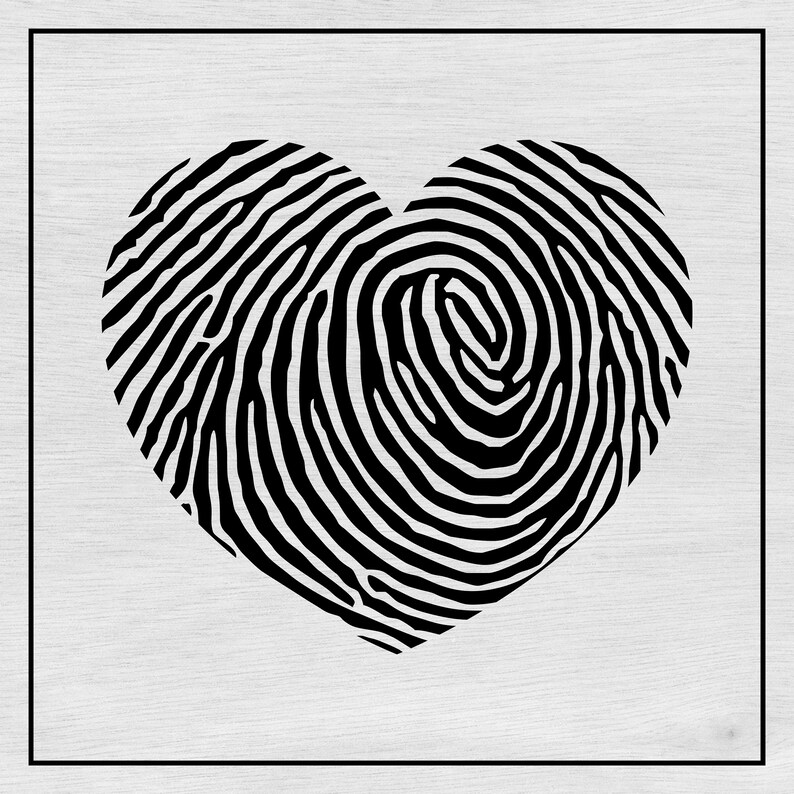 Fingerprint Heart Svg Png, Love Svg, Dactylogram Svg, Thumbprint Svg ...