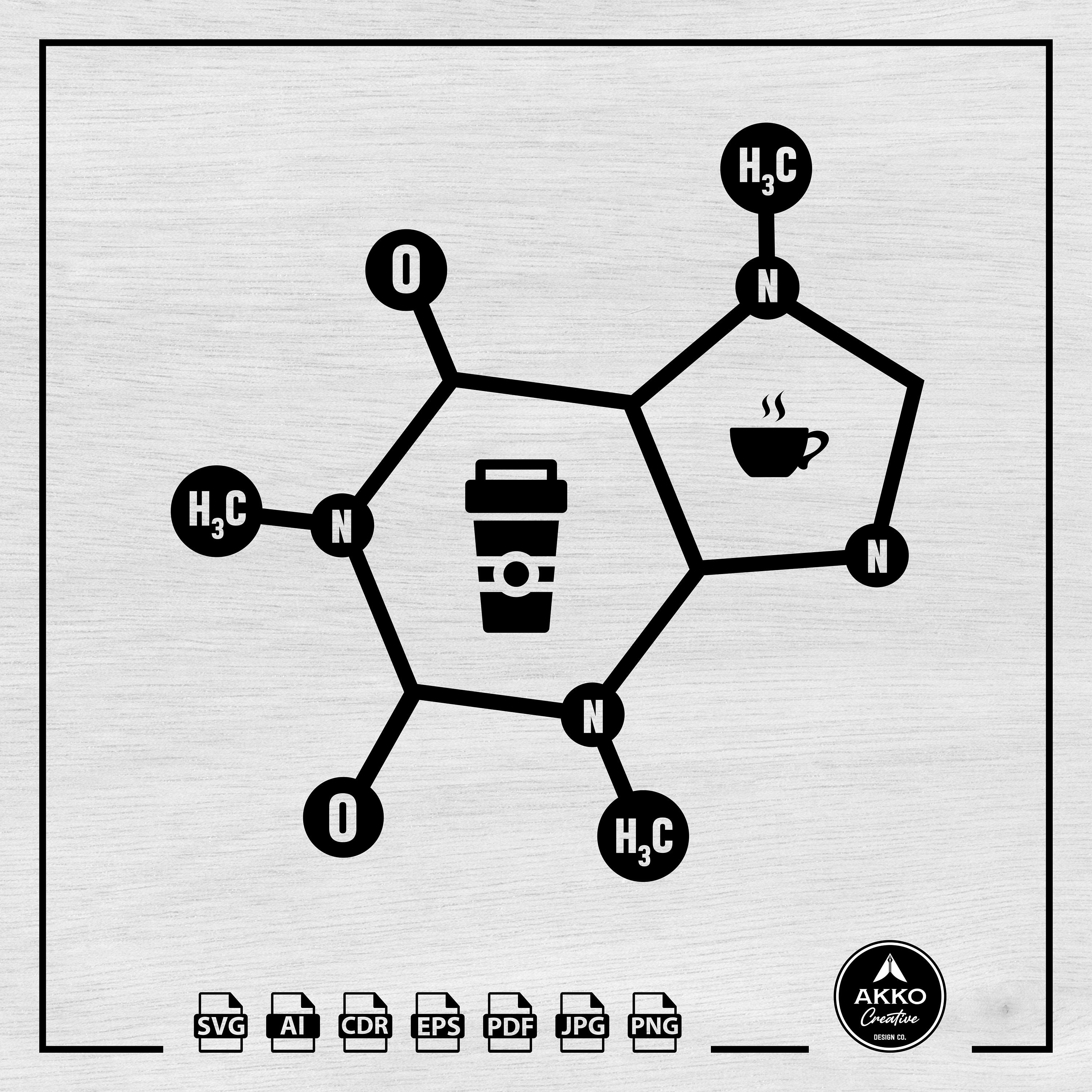 Caffeine Molecule Svg Png Caffeine Svg Coffee Svg Coffee Lover Svg