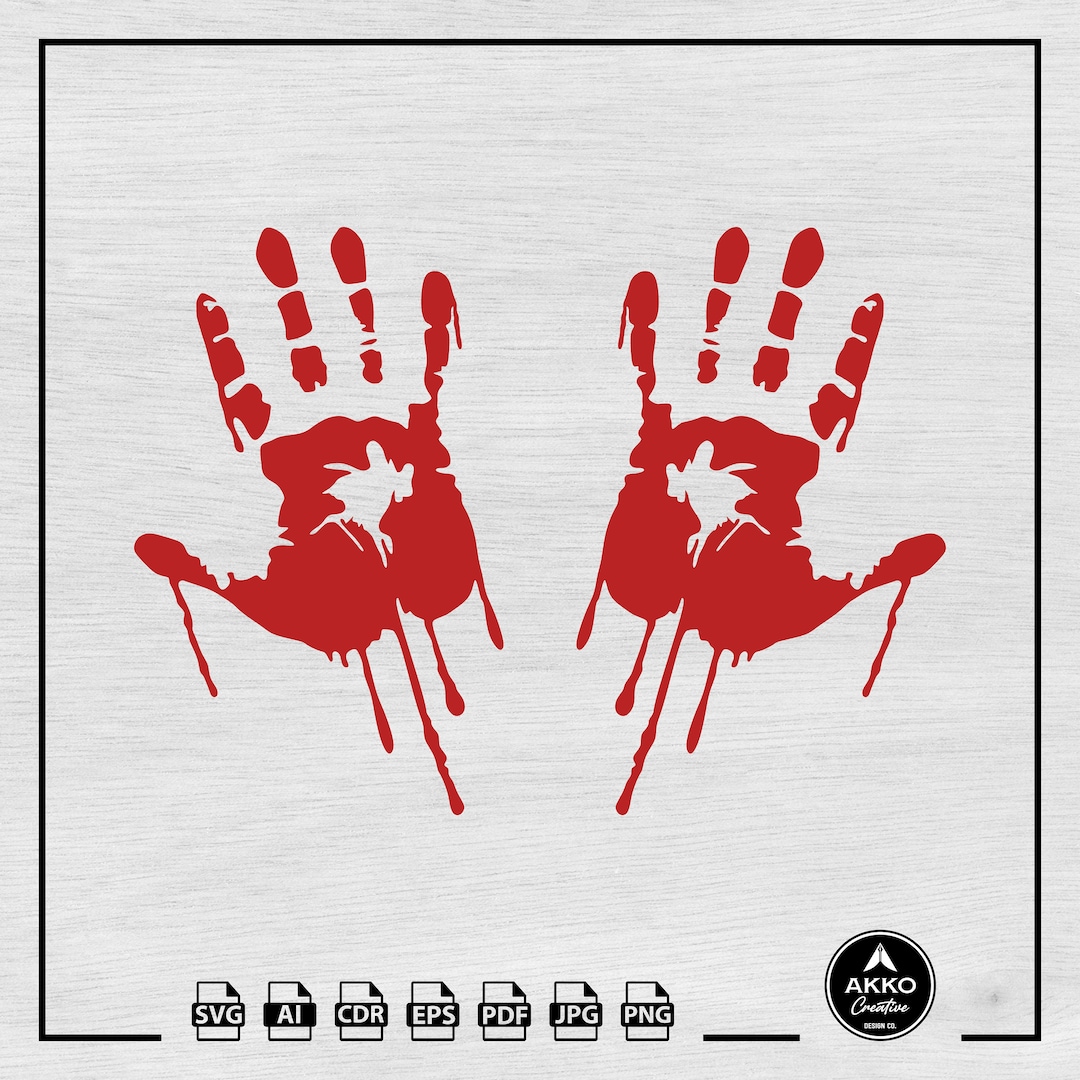 Bloody Handprint Svg Png, Bleeding Handprint Svg, Dripping Blood ...
