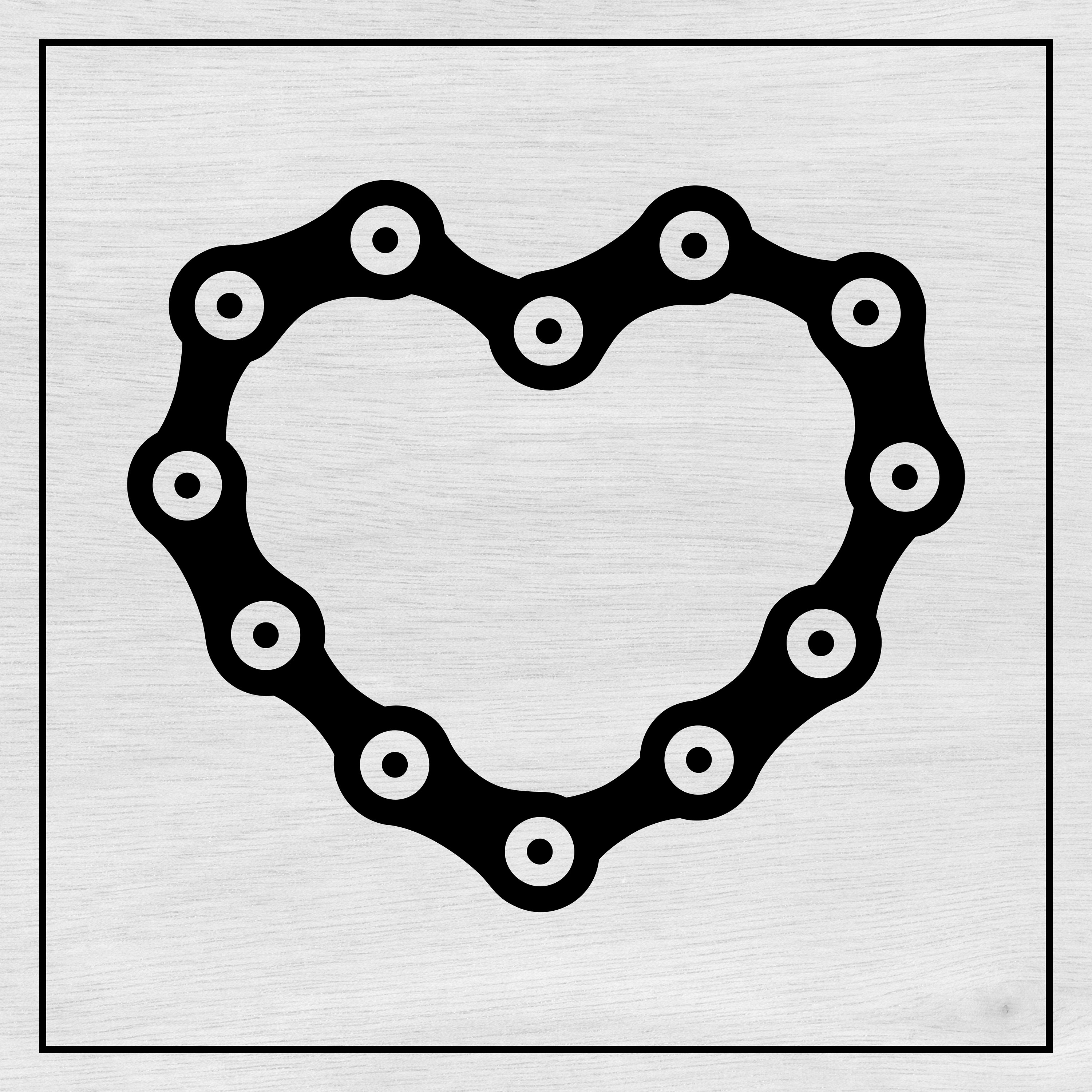 Outline Bicycle Chain Heart Svg Png, Bike Love Svg, Cycle Svg, Bikepart ...