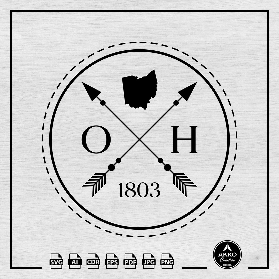 Ohio Svg Png, Ohio State Svg, Ohio Map Svg, Ohio Established Year 1803 ...