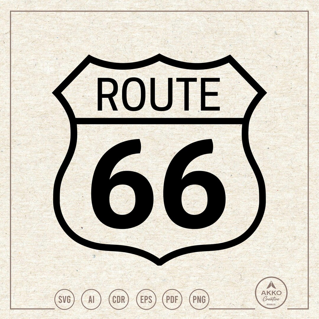 Route 66 Svg Png, Road Sign, Clipart, Cricut Silhouette Plotter Cut ...