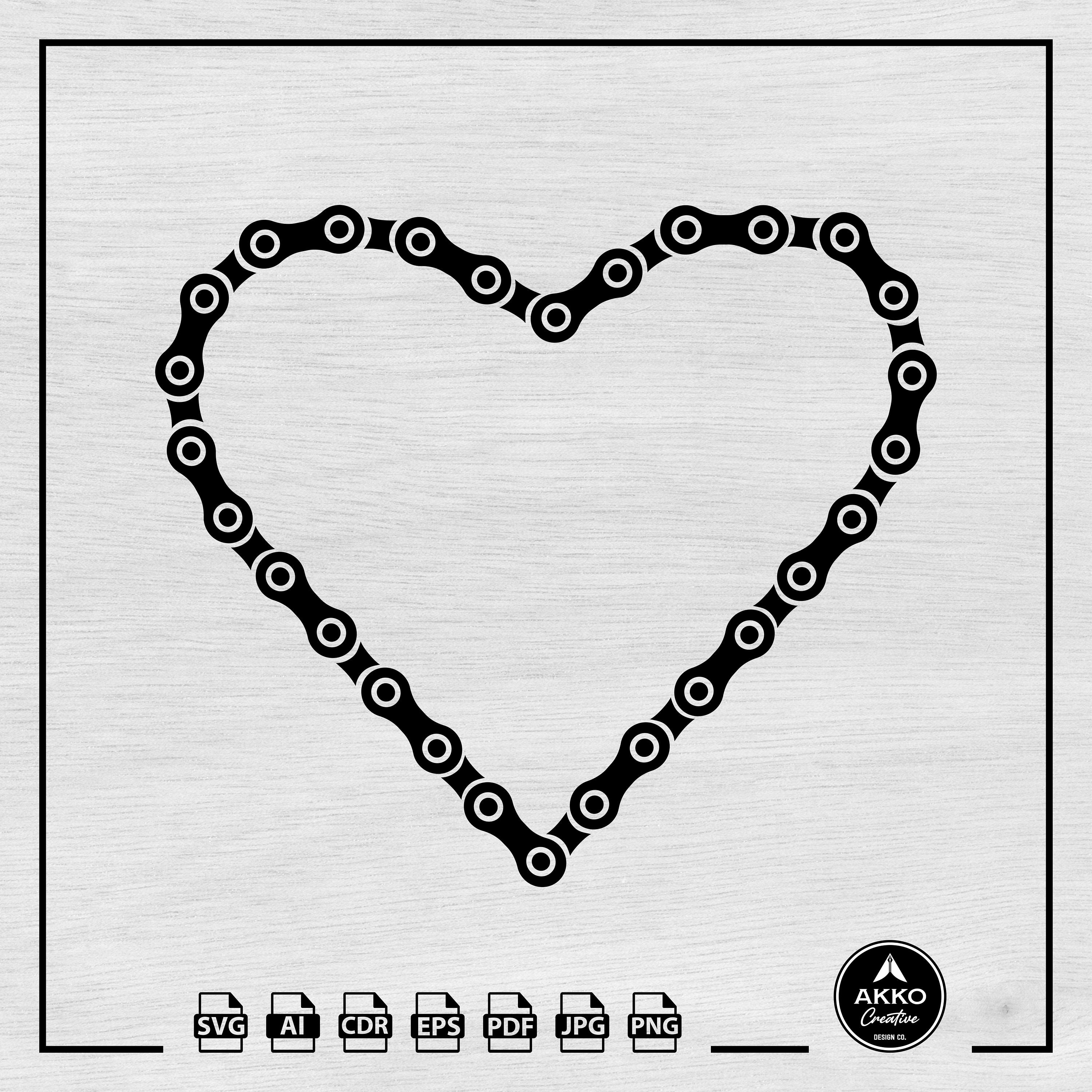 Bicycle Chain Heart Svg Png, Bike Love Svg, Cycle Svg, Bikepart Svg ...