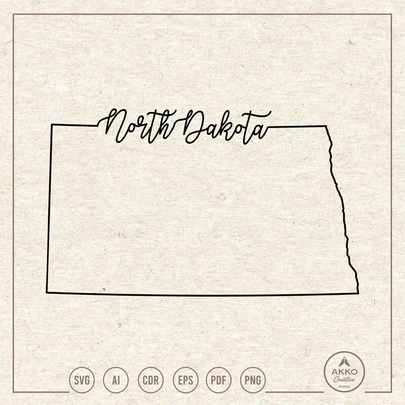 North Dakota Map and Flag - Etsy
