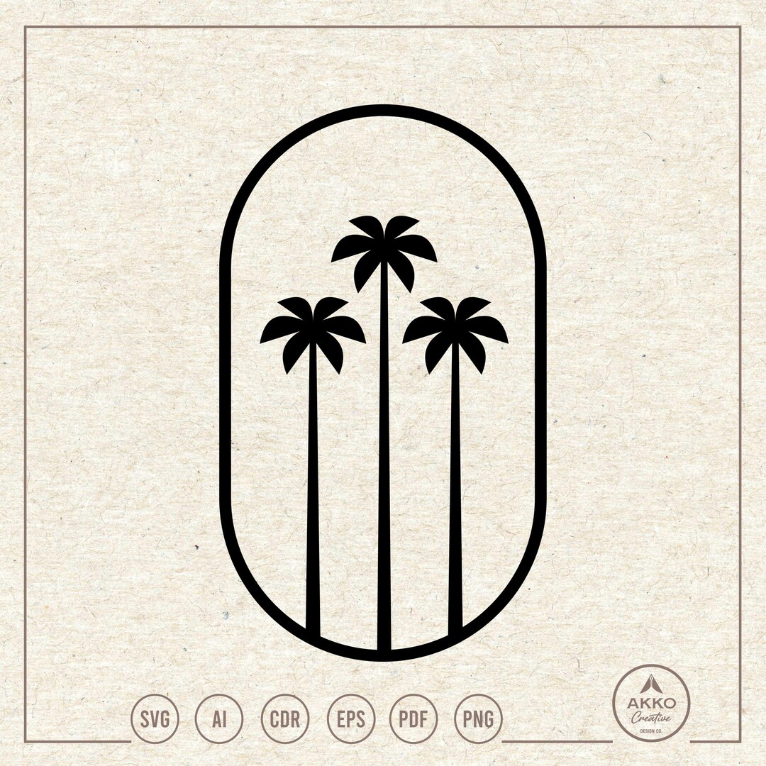 Flat Palm Tree Svg Png, Clipart, Cricut Silhouette Plotter Cut File - Etsy