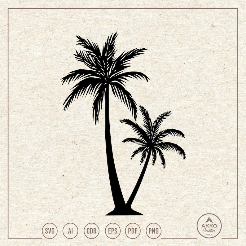 Palmera Svg Png, Cocotero Svg, Silueta De Palmera, Palmera Tropical Svg ...