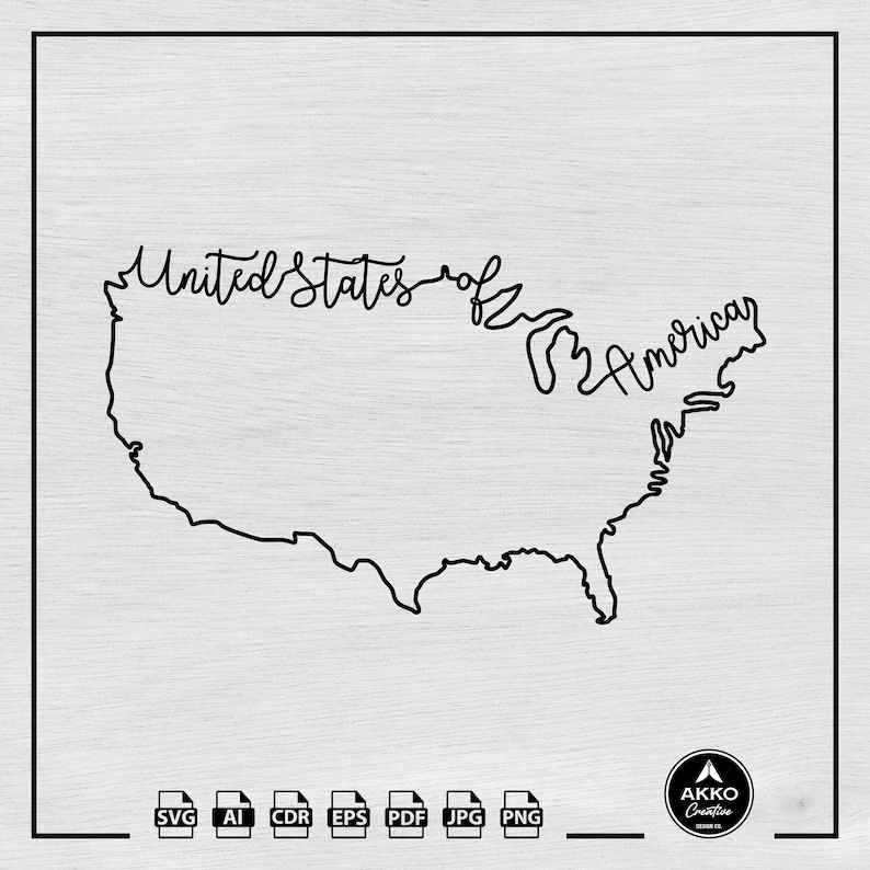 United States Svg Png, Outline United States Map Svg, US Map Svg ...