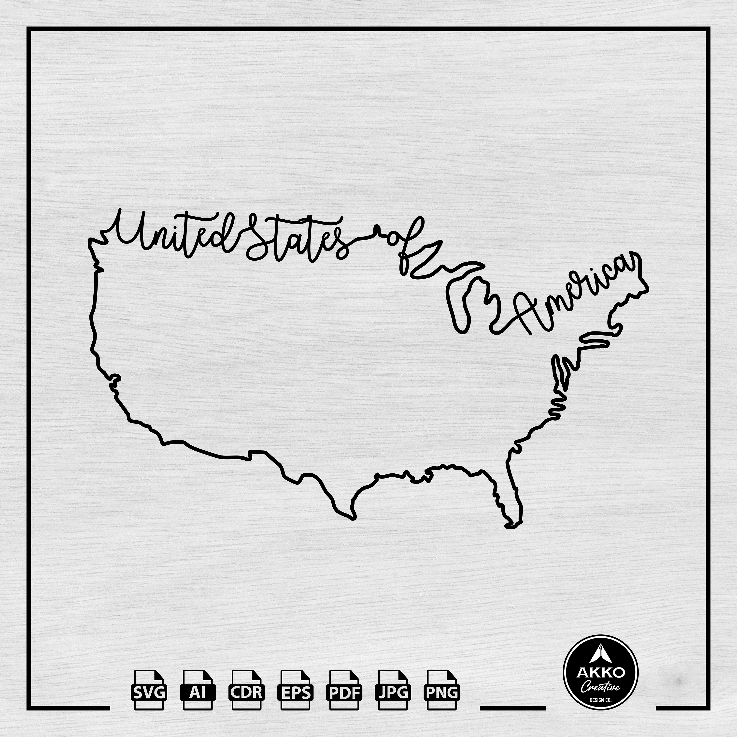 United States Svg Png, Outline United States Map Svg Png, United States ...